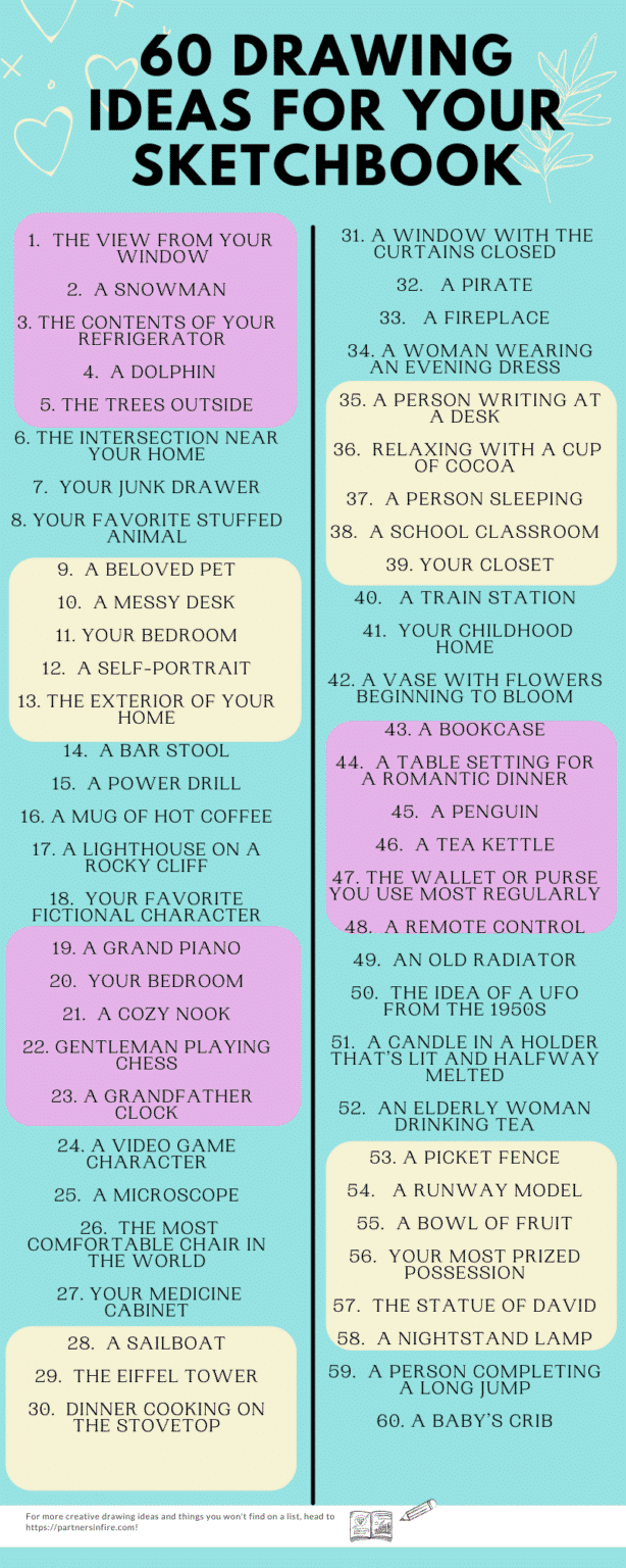 90+ Creative Drawing Ideas for Beginners & Artists Needing Fresh Ideas